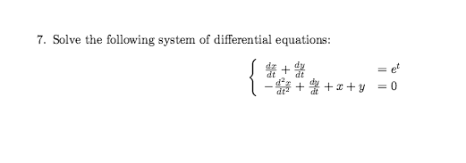 Solve the following system of differential equations: | Chegg.com