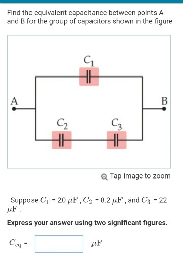 Solved Find the equivalent capacitance between points A and | Chegg.com