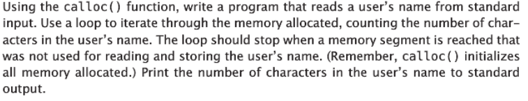 Solved Using the calloc() function, write a program that | Chegg.com