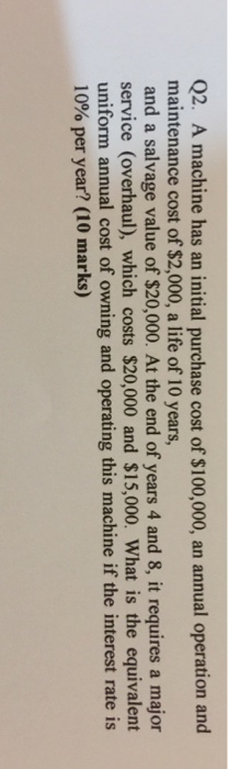 Solved A machine has an initial purchase cost of $100,000, | Chegg.com