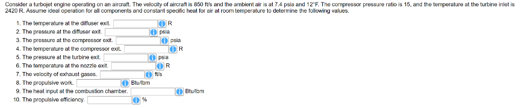Solved Consider a turbojet engine operating on an aircraft. | Chegg.com