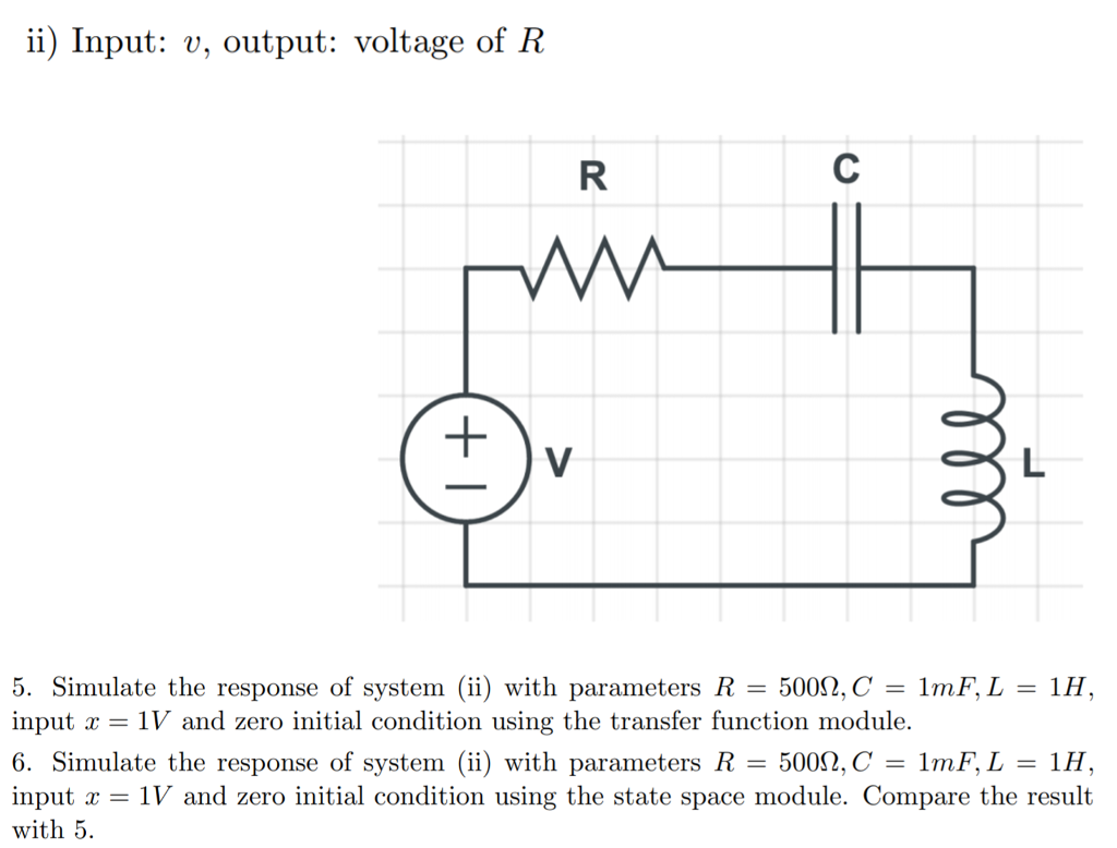 Solved ii) Input: v, output: voltage of R 5. simulate the | Chegg.com