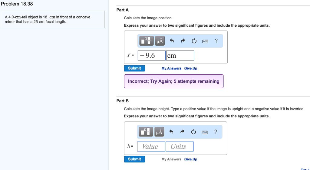 Solved A 4.0-cm-tall object is 18 cm in front of a concave | Chegg.com
