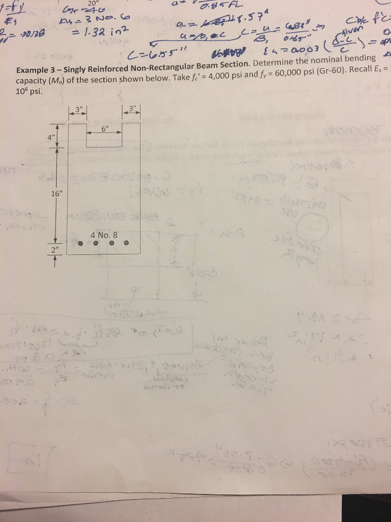 Solved 20" --)0/3a = 1.32 i,a A Example 3 -Singly Reinforced | Chegg.com