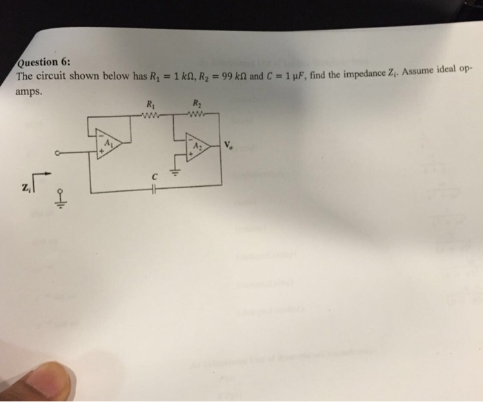 Solved The circuit shown below has R_1 = 1 kOhm, R_2 = 99 | Chegg.com