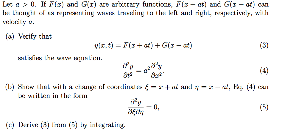 Solved Let a > 0. If F(x) and G(x) are arbitrary functions, | Chegg.com