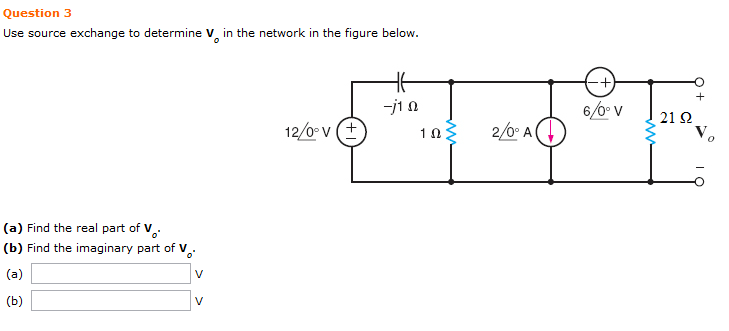 Solved Use source exchange to determine Vo in the network in | Chegg.com