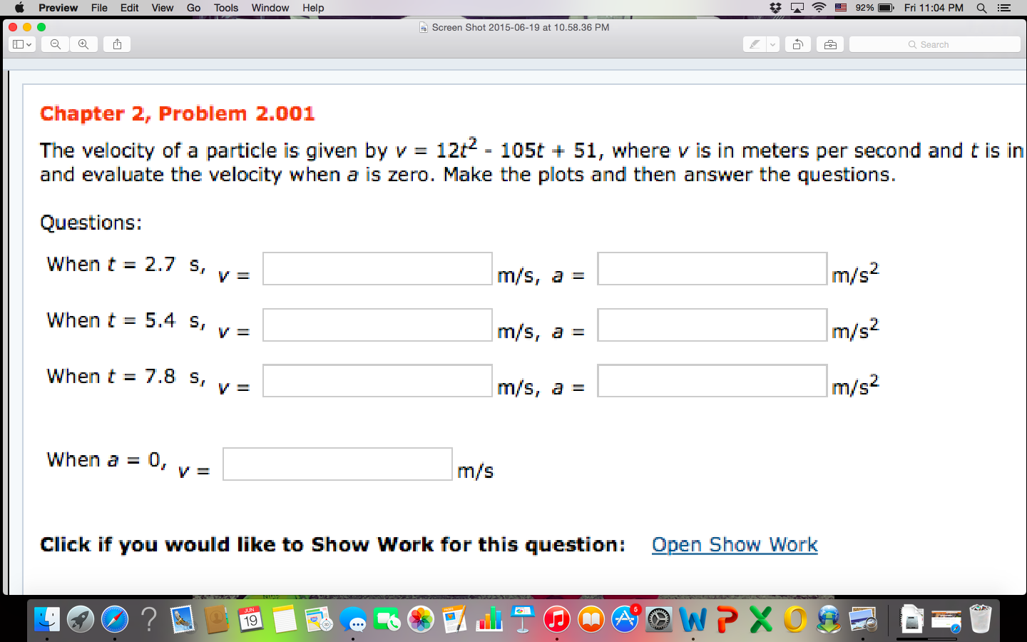 Solved The velocity of a particle is given by v = 12t2 - | Chegg.com
