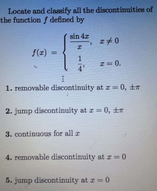 Solved Locate and classify all the discontinuities of the | Chegg.com