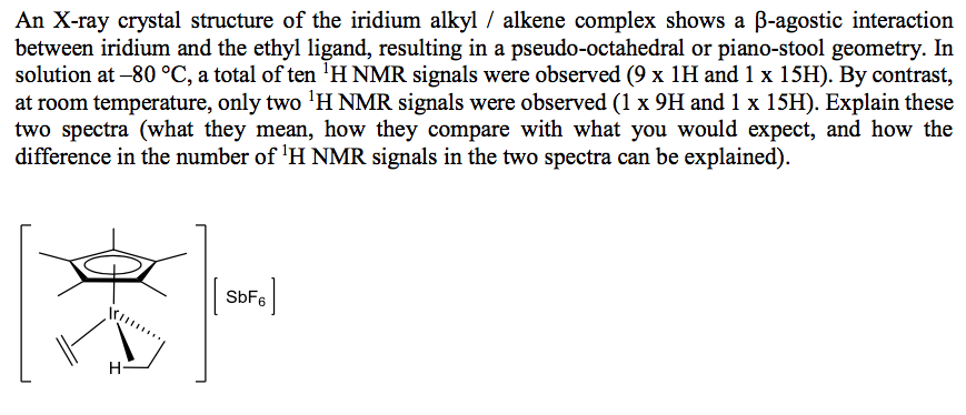 Solved An X-ray crystal structure of the indium alkyl / | Chegg.com
