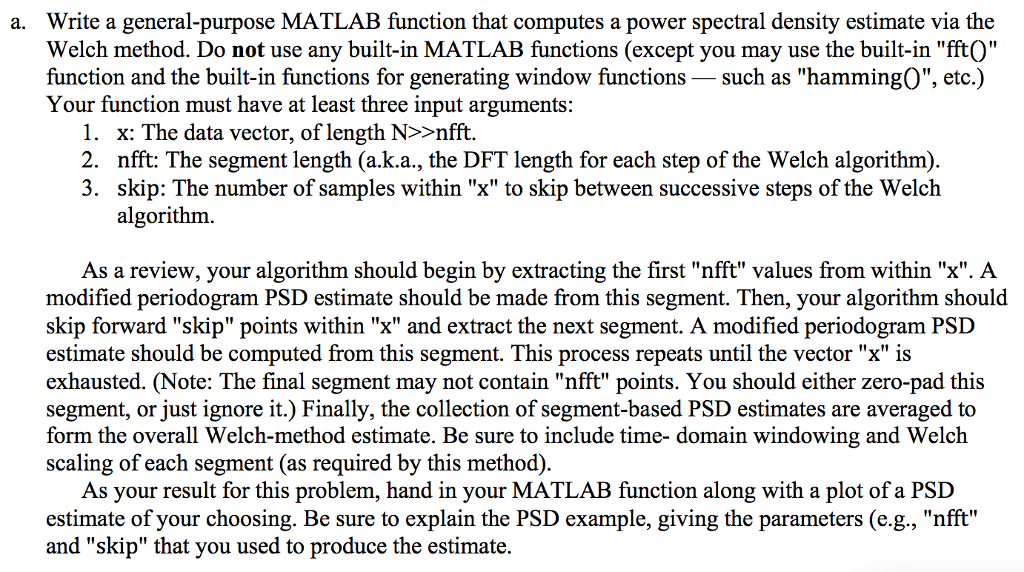 a. Write a general-purpose MATLAB function that | Chegg.com