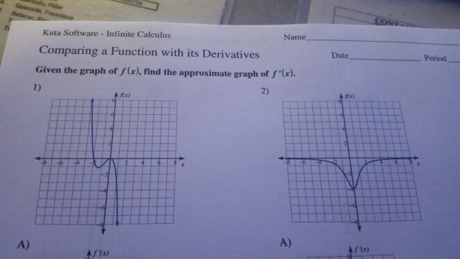 Solved Kuta Software - Infinite Calculus Name Comparing a | Chegg.com