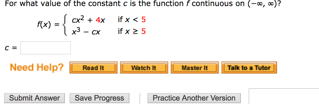 Solved For what value of the constant c is the function f | Chegg.com