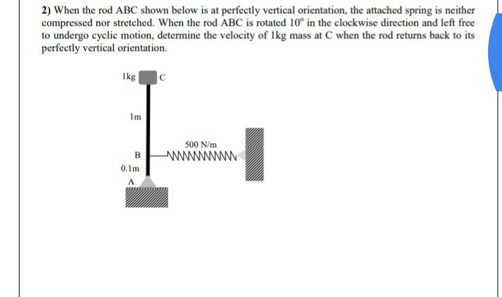 Solved 2) When the rod ABC shown below is at perfectly | Chegg.com
