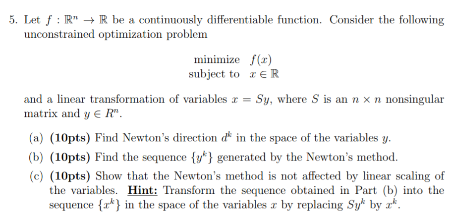 5. Let f : Rn → R be a continuously differentiable | Chegg.com