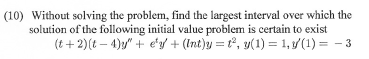 Solved Without solving the problem, find the largest | Chegg.com