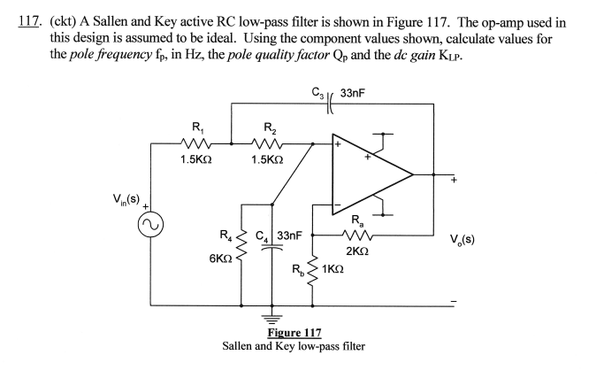 Solved A Sullen and Key active RC low-pass filter is shown | Chegg.com Solved A Sullen and Key active RC low-pass filter is shown | Chegg.com