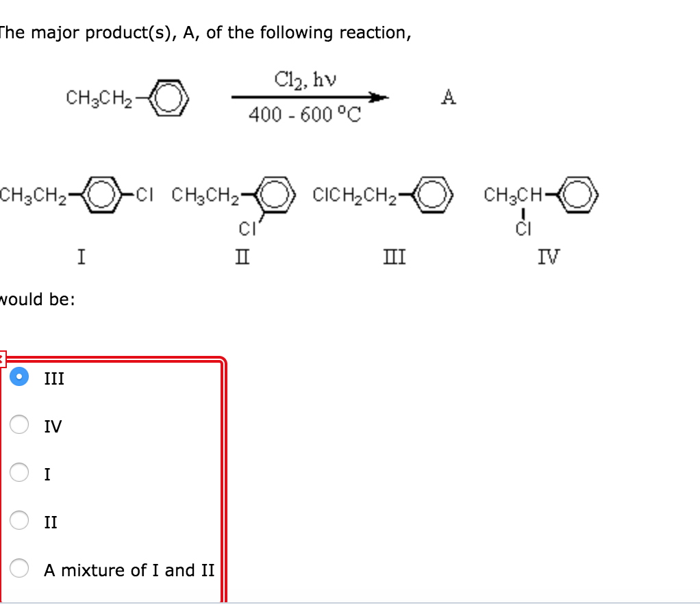 Solved The major product(s), A, of the following reaction, | Chegg.com