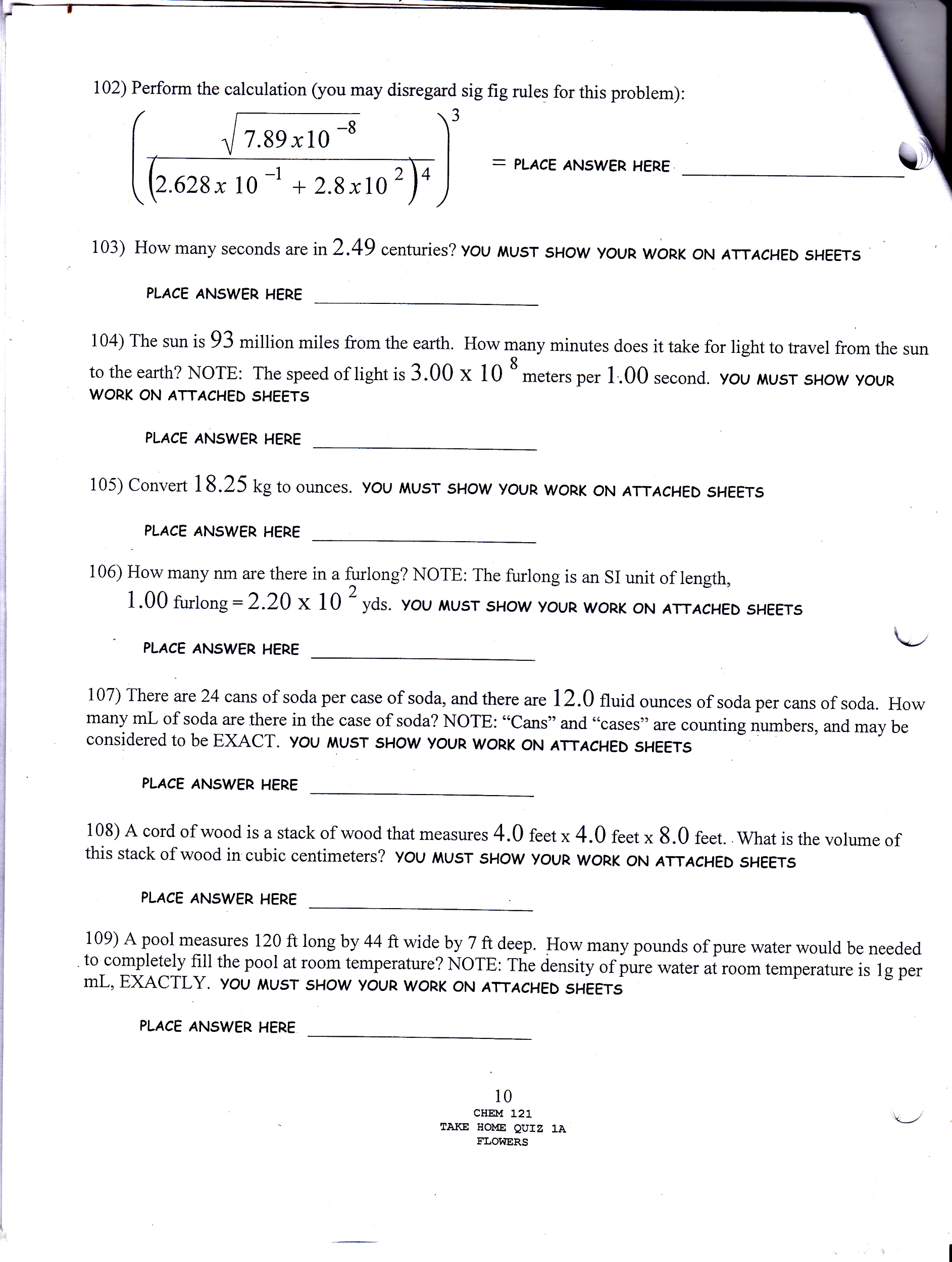 Solved Perform the calculation (you may disregard sig fig | Chegg.com