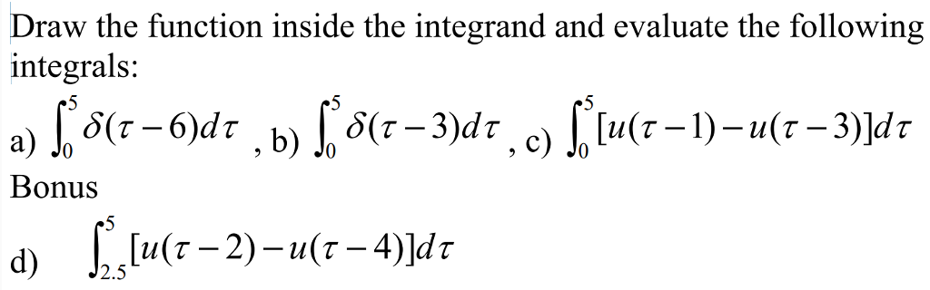 Solved Draw the function inside the integrand and evaluate | Chegg.com