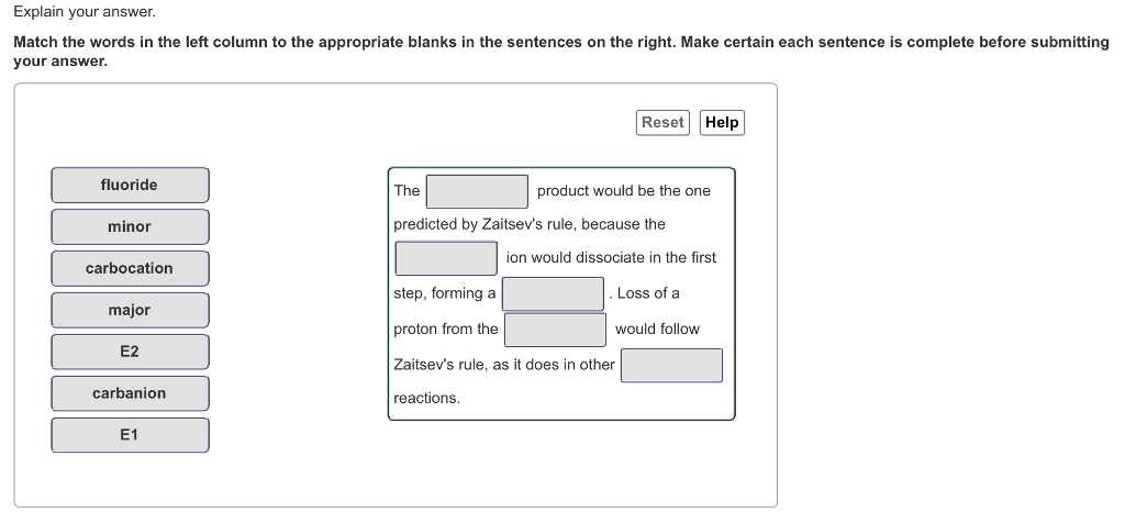 Solved Explain your answer. Match the words in the left | Chegg.com