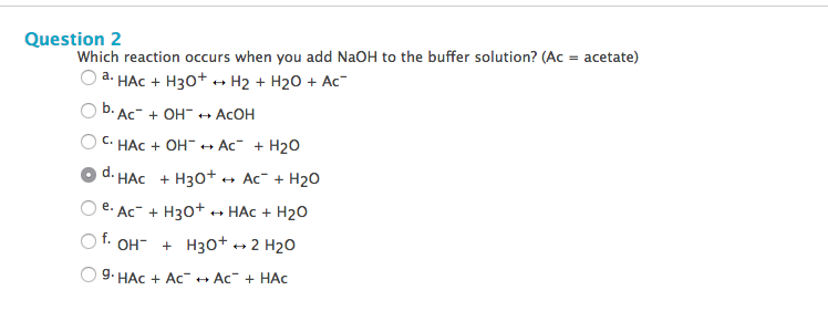 Solved Which reaction occurs when you add NaOH to the buffer | Chegg.com
