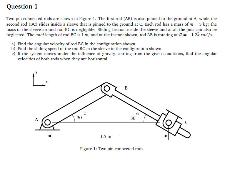 Solved Question 1 Two pin connected rods are shown in Figure | Chegg.com