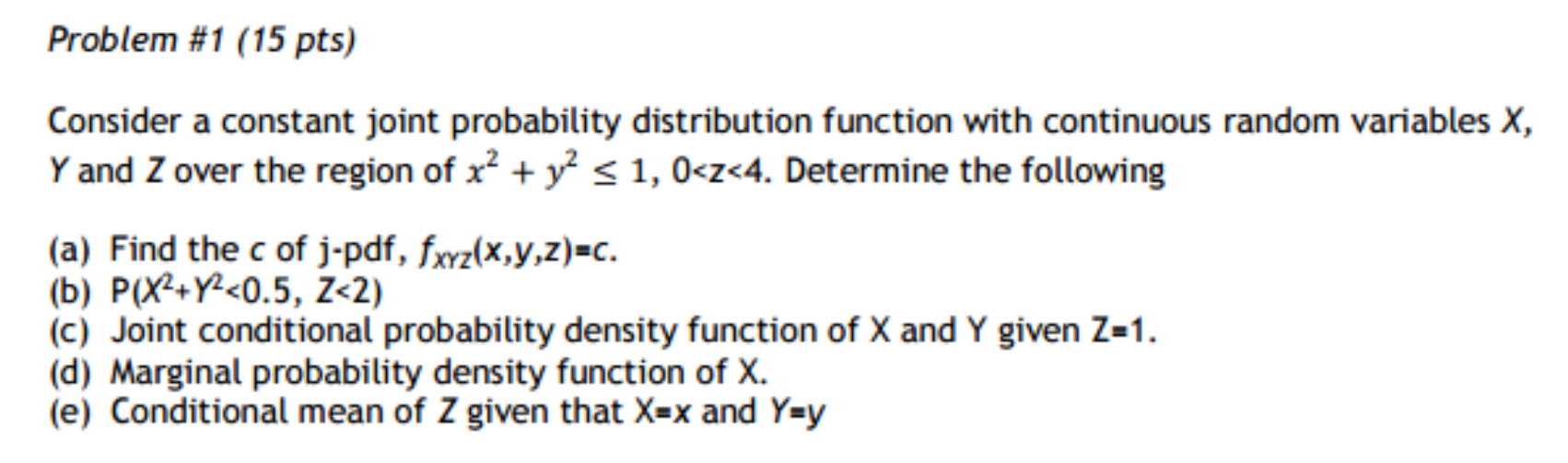 Solved Consider a constant joint probability distribution | Chegg.com