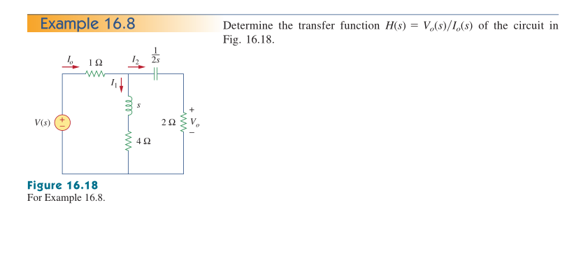 Solved Example 16.8 Determine the transfer function H(s) | Chegg.com