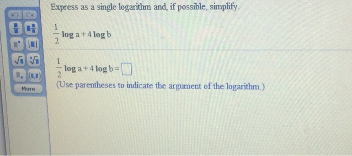 Solved Express As A Single Logarithm And If Possible