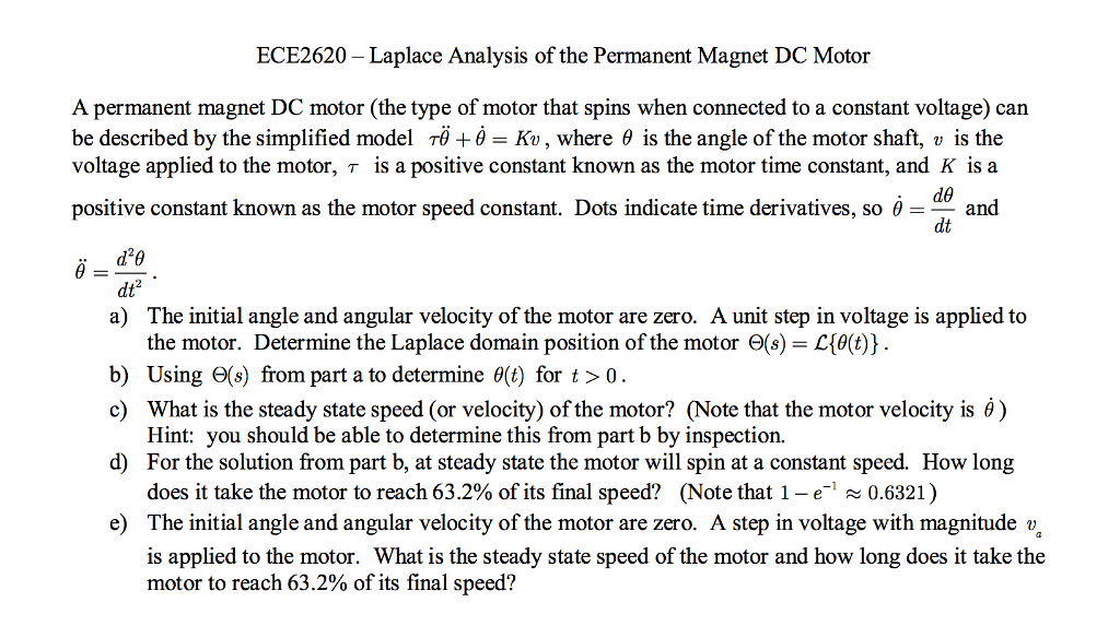 Solved A permanent magnet DC motor (the type of motor that | Chegg.com