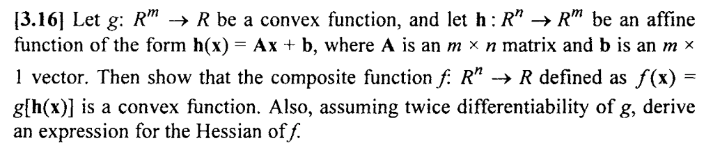 Solved [3.16] Let g: Rm → R be a convex function, and let h | Chegg.com