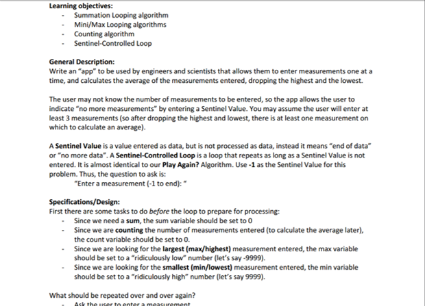 Solved Learning Objectives Summation Looping Algorithm 