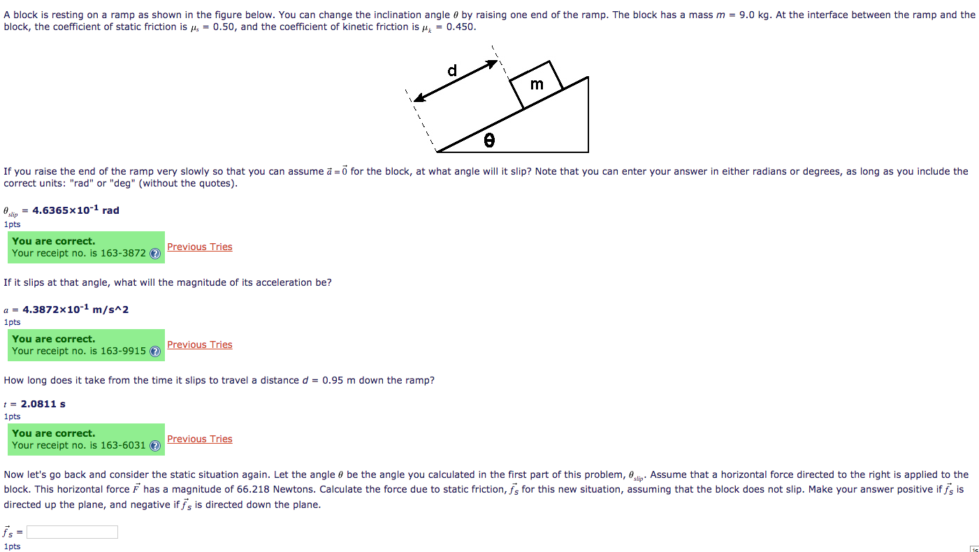Solved A block is resting on a ramp as shown in the figure | Chegg.com
