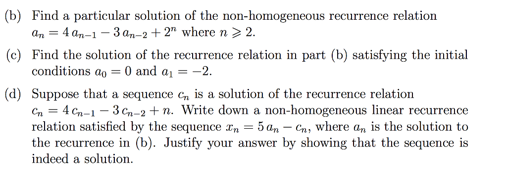 Solved Find A Particular Solution Of The Non Homogeneous