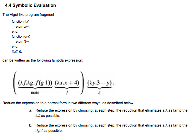Solved 4.4 Symbolic Evaluation The Algol-like program | Chegg.com