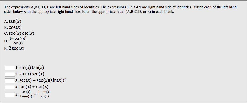 Solved Each expression simplifies to a constant, a single | Chegg.com