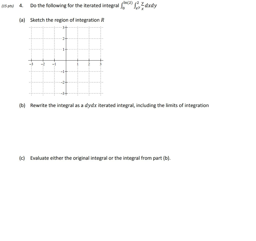 Solved 5pts) 4. Do the following for theiterated integral Do | Chegg.com