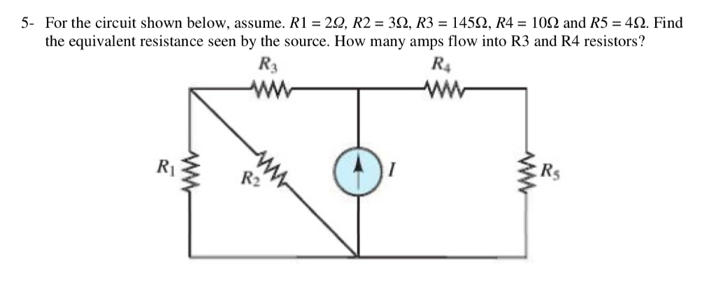 Solved 5- For the circuit shown below, assume. R1 = 2Ω, R2 = | Chegg.com