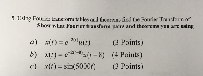 Solved Using Fourier transform tables and theorems find the | Chegg.com