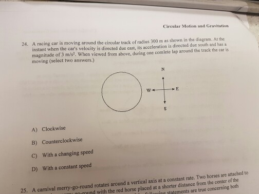 Solved Circular Motion and G 21. A satellite is moving | Chegg.com