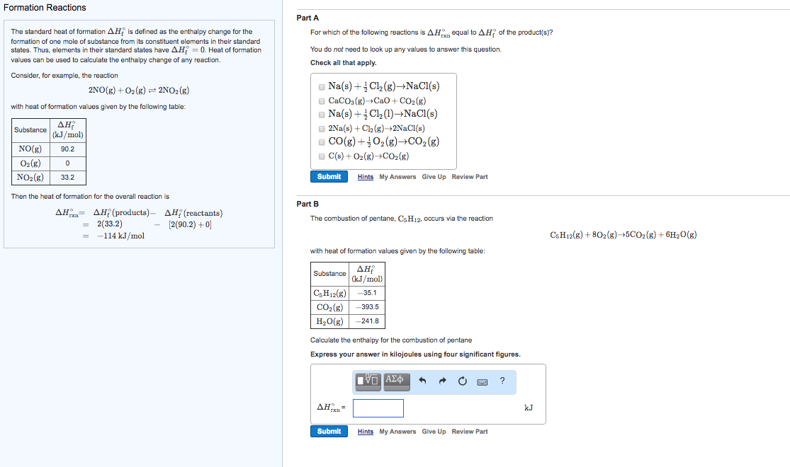 Solved The standard heat of formation Delta H_f degree is | Chegg.com