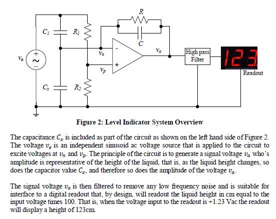 Solved A capacitive level sensor is used to measure the | Chegg.com