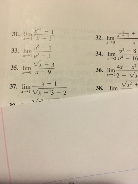 Solved lim_x rightarrow 1 x^-1 - 1/x - 1 lim_u rightarrow | Chegg.com