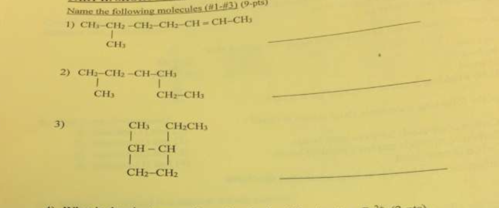 Solved Name the following molecules | Chegg.com
