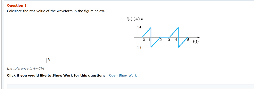 Solved Calculate the rms value of the waveform in the figure | Chegg.com