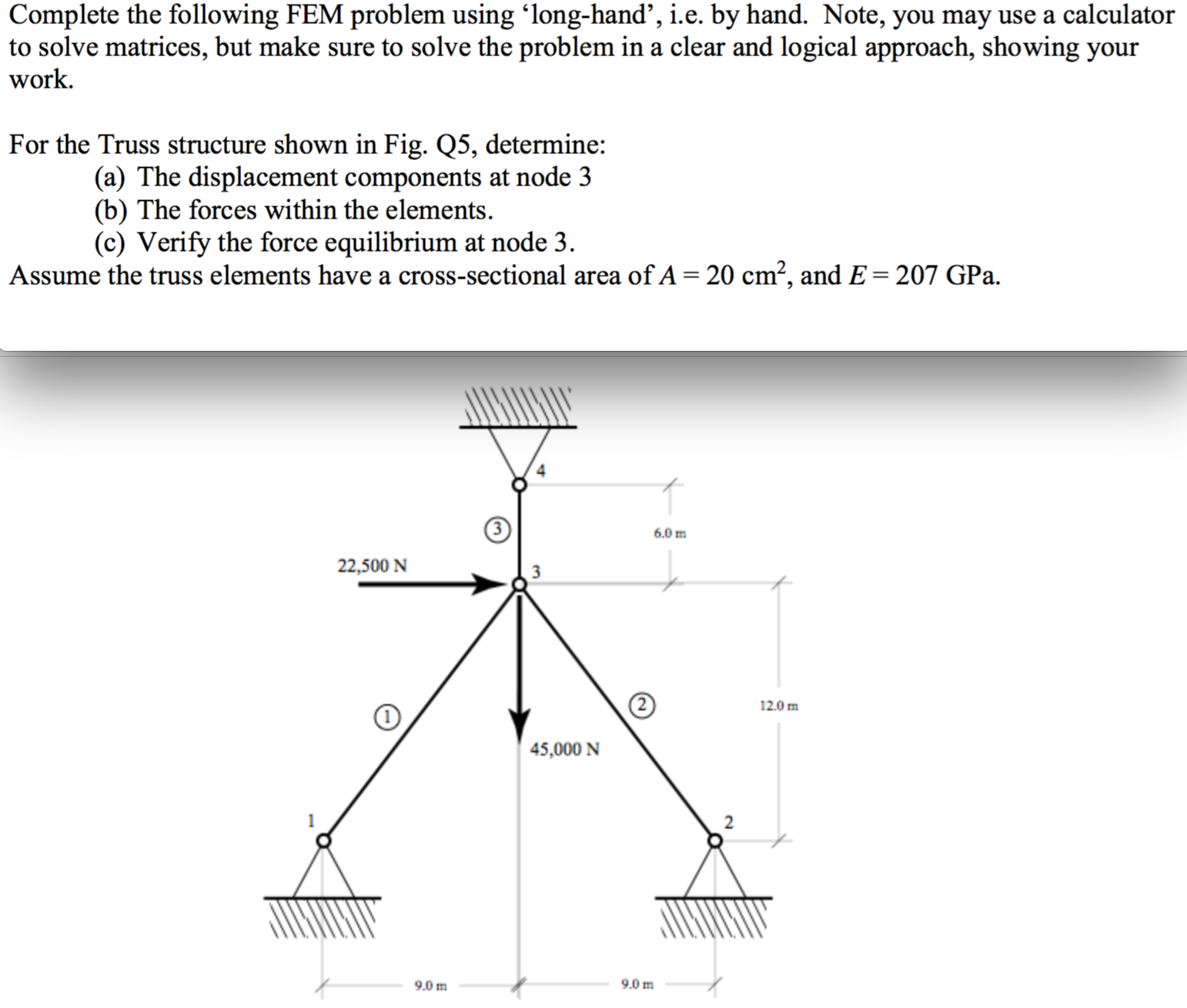 Complete the following FEM problem using 'long-hand', | Chegg.com