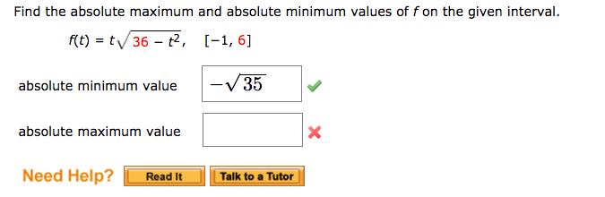 Solved Find the absolute maximum and absolute minimum values | Chegg.com