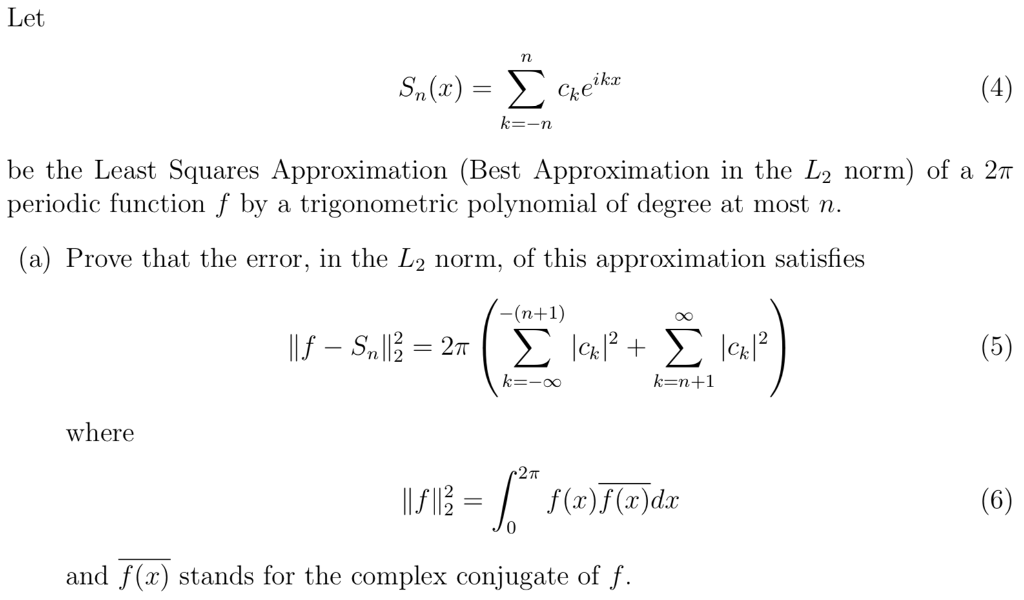 Solved Let Sn (x) be the Least Squares Approximation (Best | Chegg.com