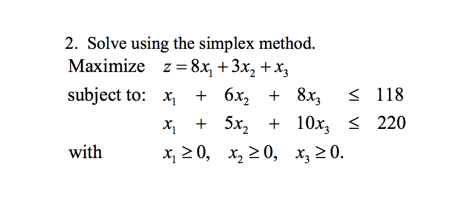 Solved Solve using the simplex method. Maximize z = 8x_1 + | Chegg.com